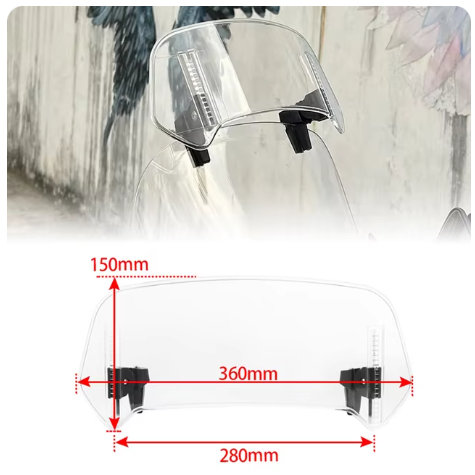 Motorcycle Universal Modified Heightened Windshield Windshield ...