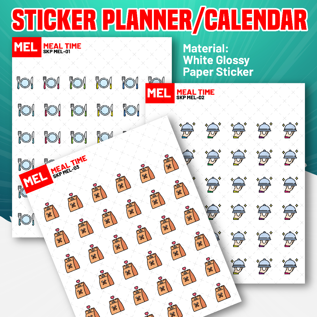 Meal Break Time Reminder Calendar Planner Sticker | Icon Marking ...