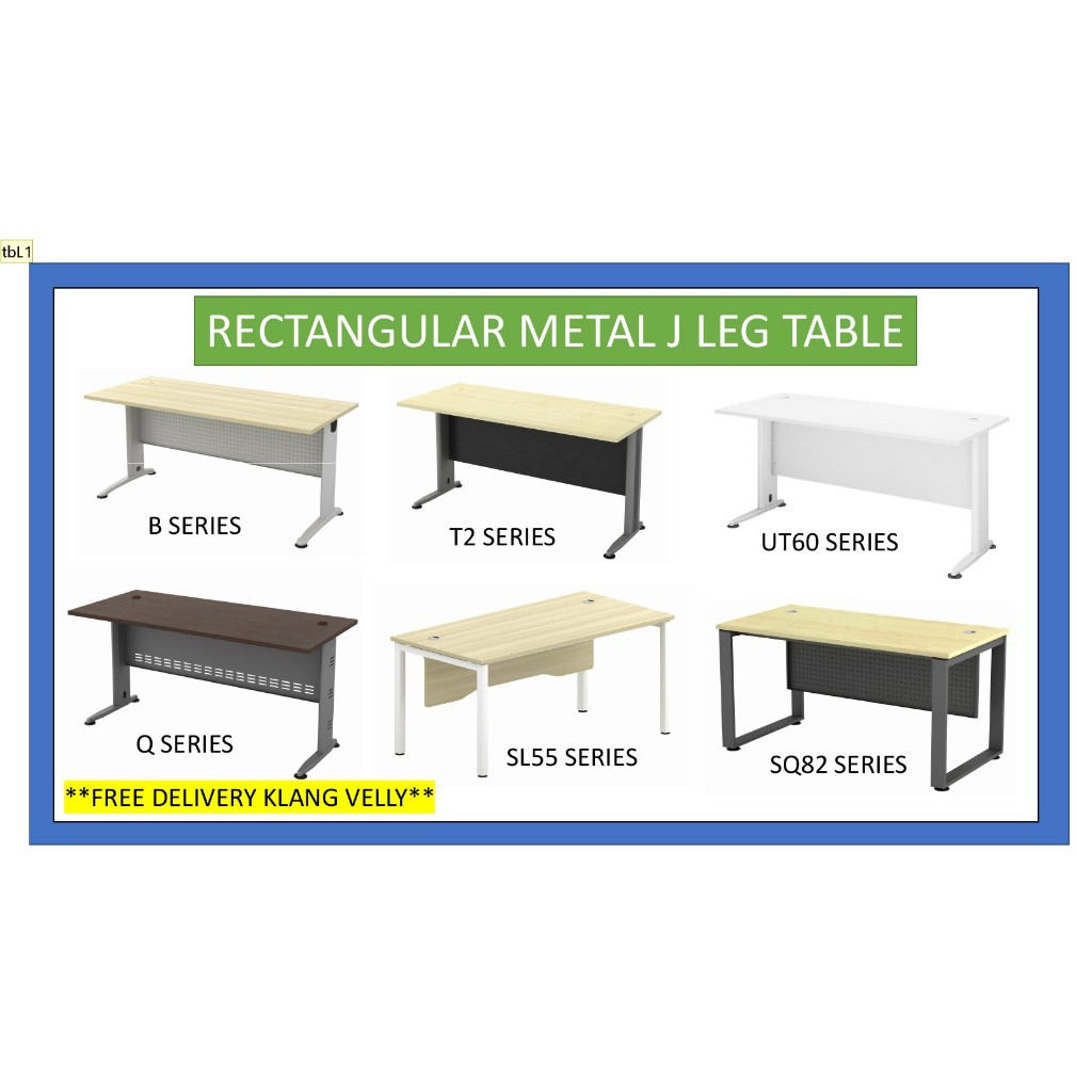 RECTANGULAR METAL LEG OFFICE TABLE/MEJA KAKI BESI SEGI EMPAT PEJABAT ...