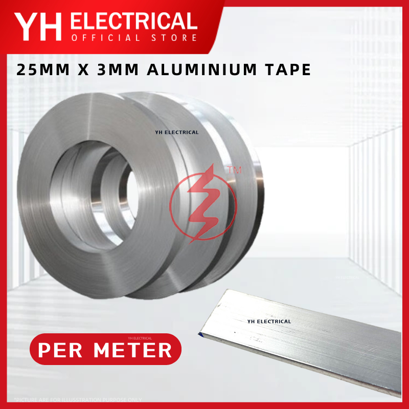(PER METER) LSE 25MM X 3MM ALUMINIUM TAPE / STRIP FOR EARTHING | Shopee ...