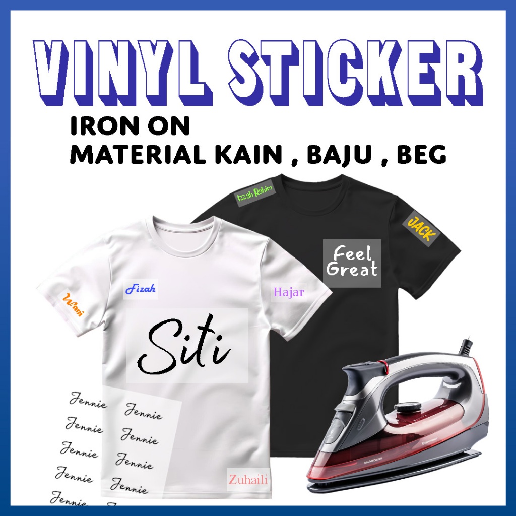 Custom logo Customize name on shirt Heat Transfer Vinyl Heatpress dalam ...
