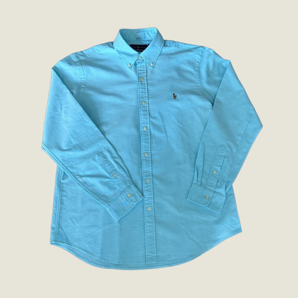 (CLEARANCE) PRL M Classic Fit Oxford Shirt in Blue, L | Shopee Malaysia