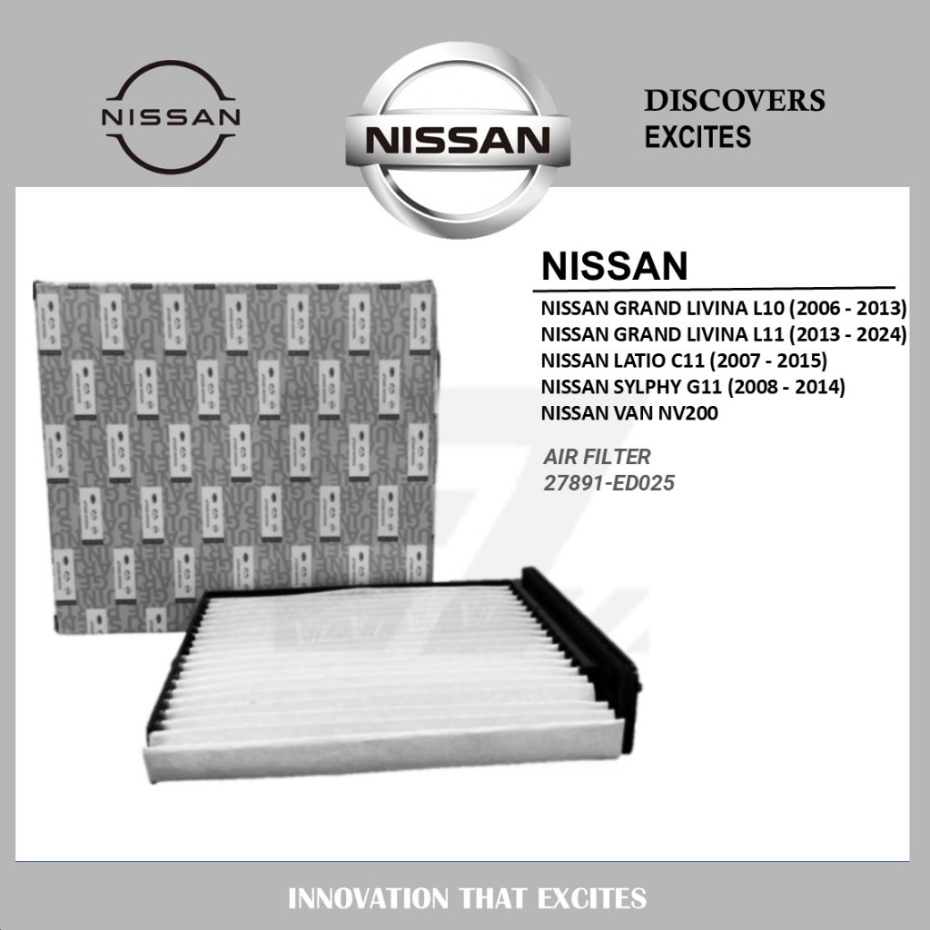 27891-ED025 - CABIN FILTER FOR NISSAN GRAND LIVINA L10 L11 LATIO C11 ...