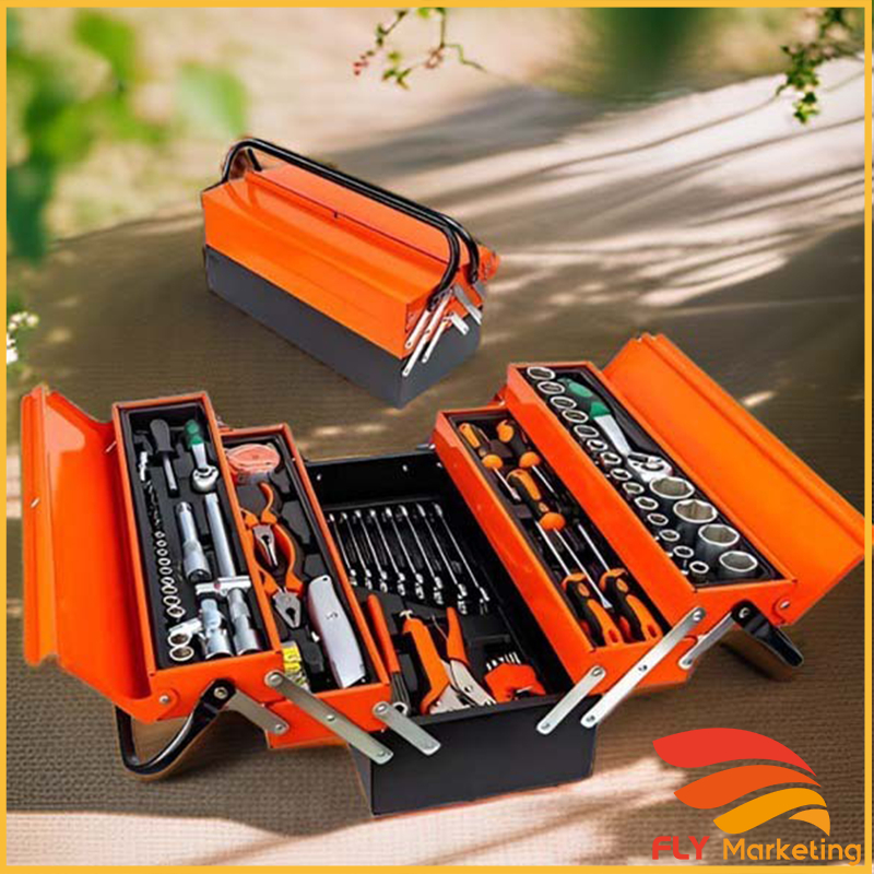 85PCSMetal Tool Box Set Tool Box Heavy Duty Tools Box Full Set Kotak ...