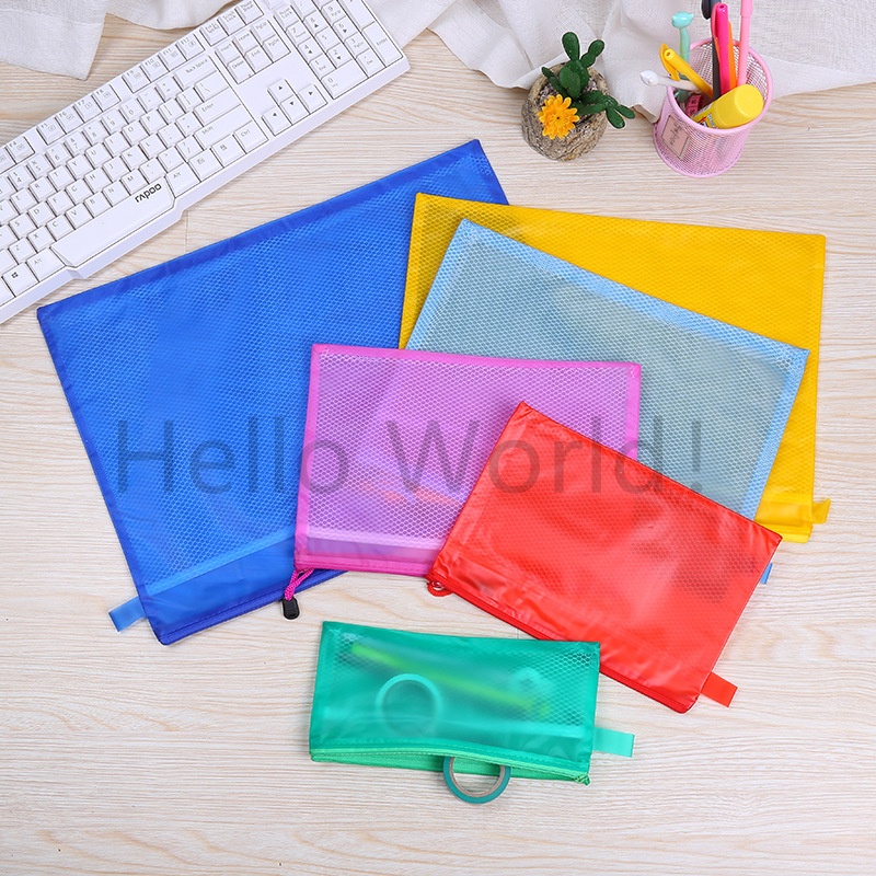 A4 Zip Bag Double Layer Document File Waterproof File Organizer Big ...