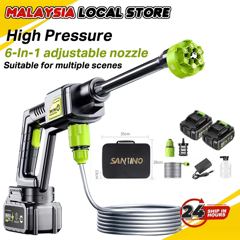 SANTINO Water Jet 988VF Cordless Car Washer High Pressure Lithium Battery Household Portable ...