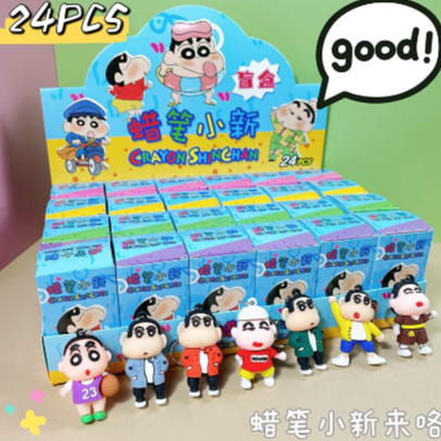 Crayon Shin-chan Doll Blind Box Cute Cartoon Keychain Mainan Keychian ...