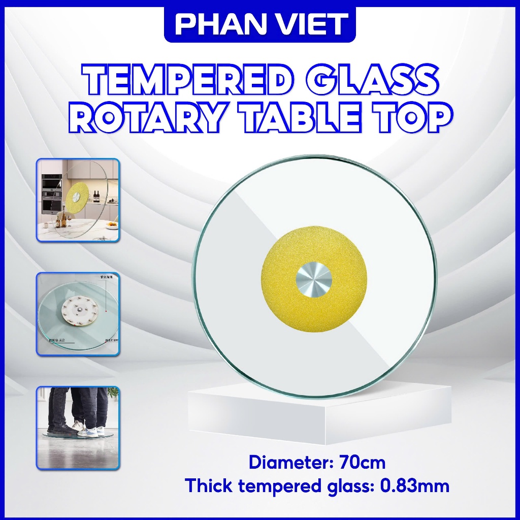 70cm empered Glass Rotating Top Table Turn Top Lazy Susan Dining Table ...