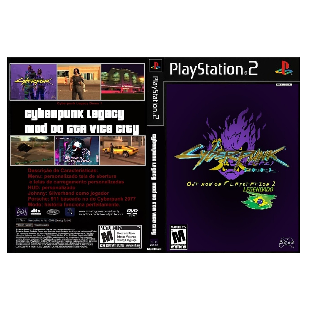 PS2 Cyberpunk-2077 (CYBERPUNK LEGACY, MOD DO GTA VICE CITY) DVD GAME ...