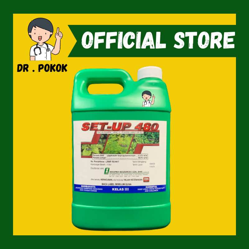 [ORIGINAL] 4L SET-UP 480 GLYPHOSATE 41% RACUN RUMPUT LALANG/RACUN ...