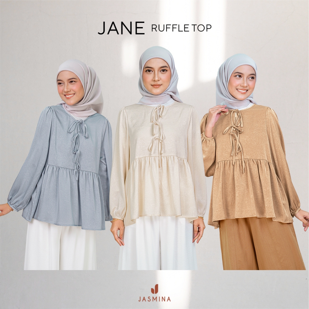 [NEW IN] Jasmina Malaysia Jane Ruffle Woman Top | Shopee Malaysia