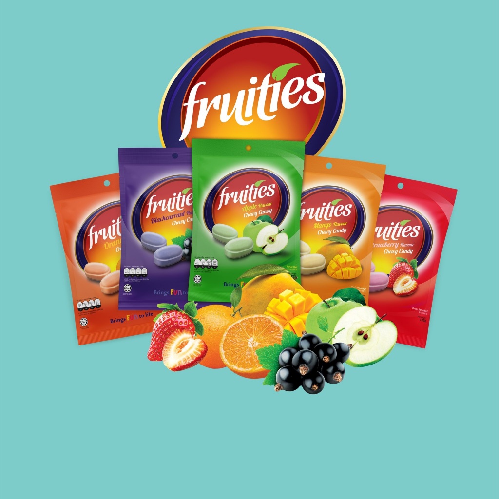GPF FRUITIES SOFT CHEWY CANDY JAR 1KG (APPLE / MANGO / STRAWBERRY ...