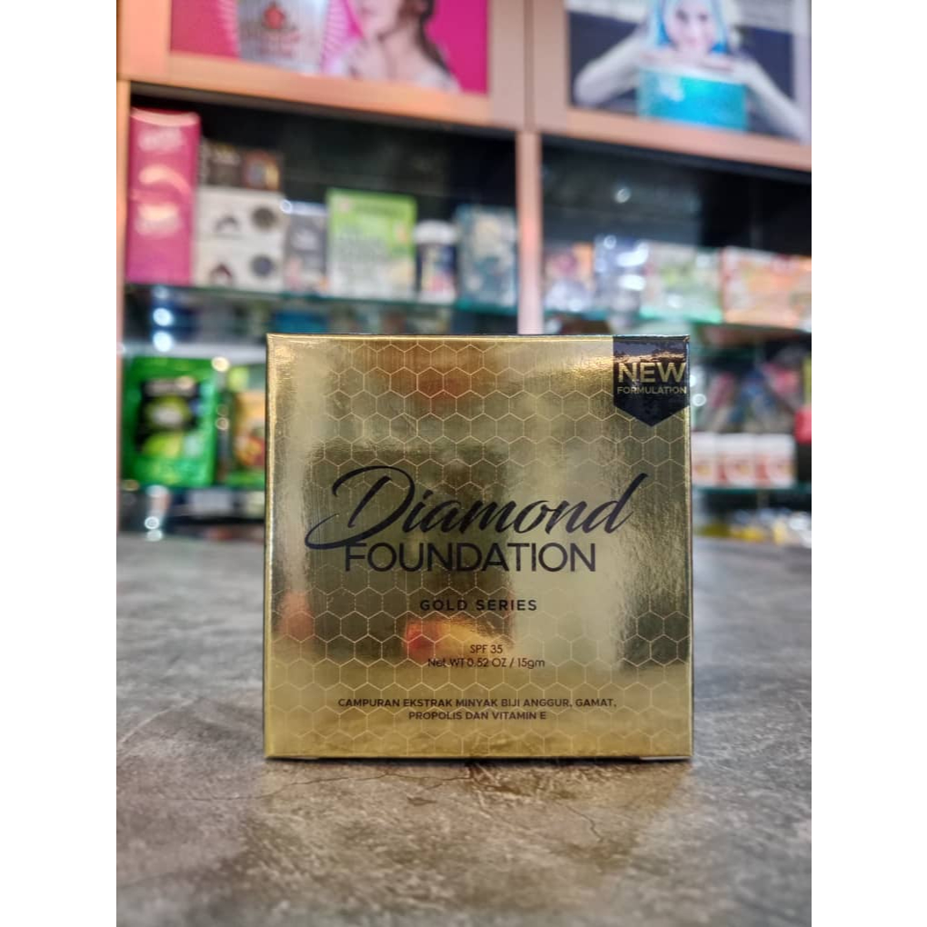 [FREEGIFT] DHERBS DIAMOND FOUNDATION GOLD SERIES SPF35 15G | Shopee ...
