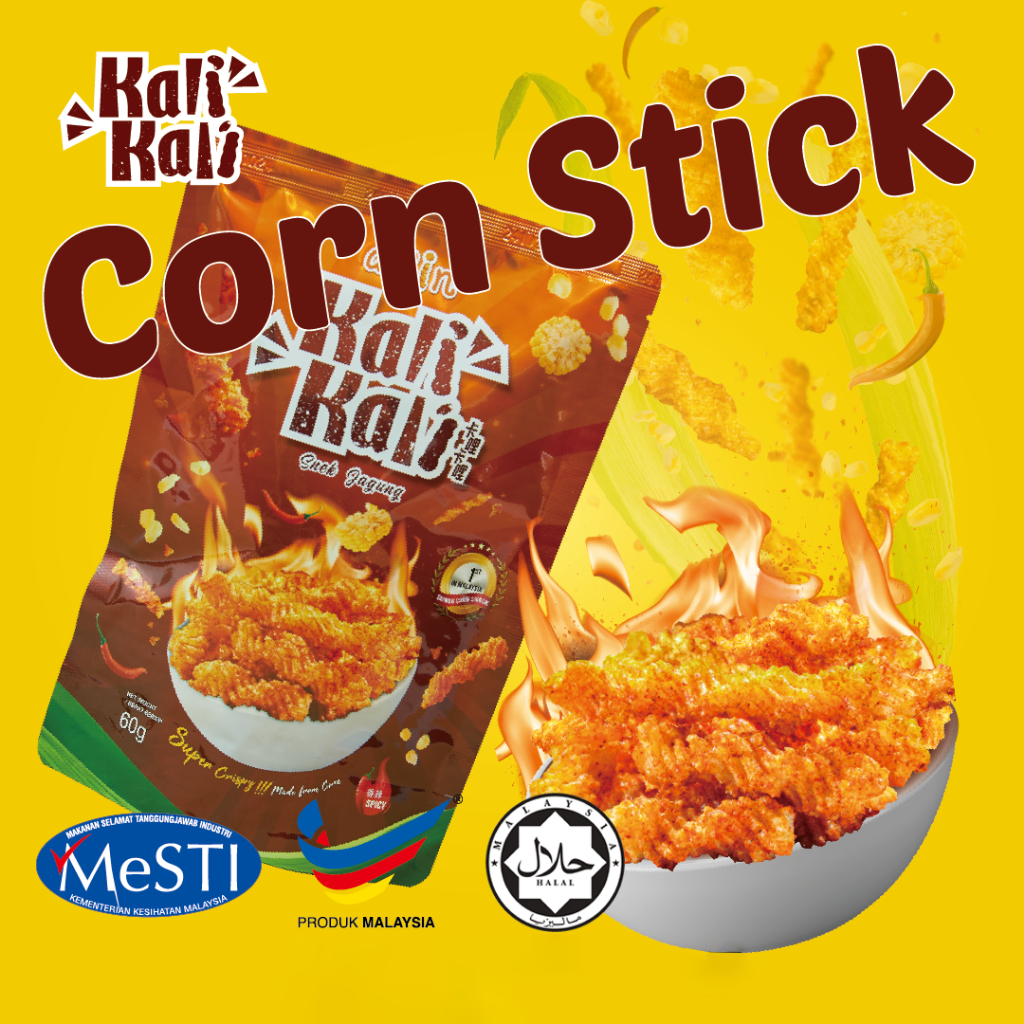 HALAL Snack Food Keropok Abin Kali Kali Corn Stick-Spicy Flavor (60g ...