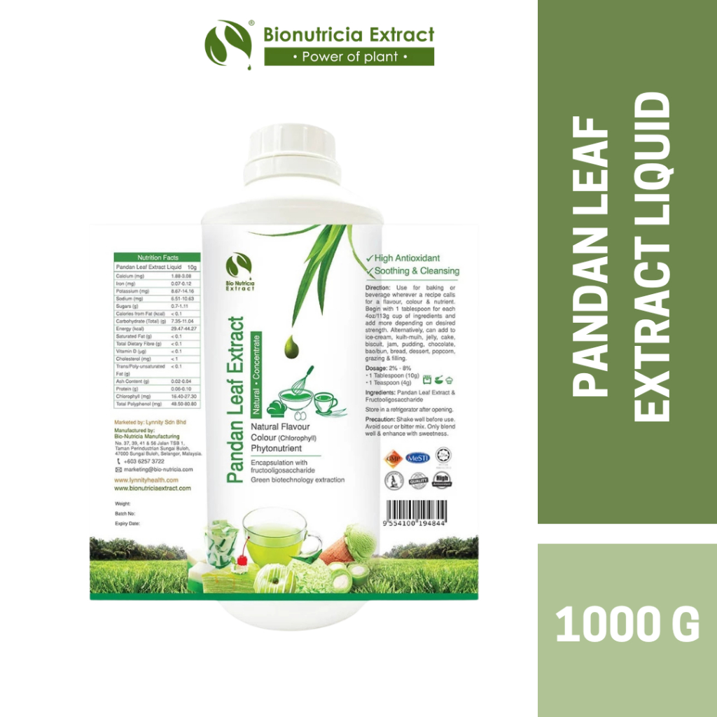 Bionutricia Pandan Leaf Extract Liquid Concentrate Natural Color Flavor ...