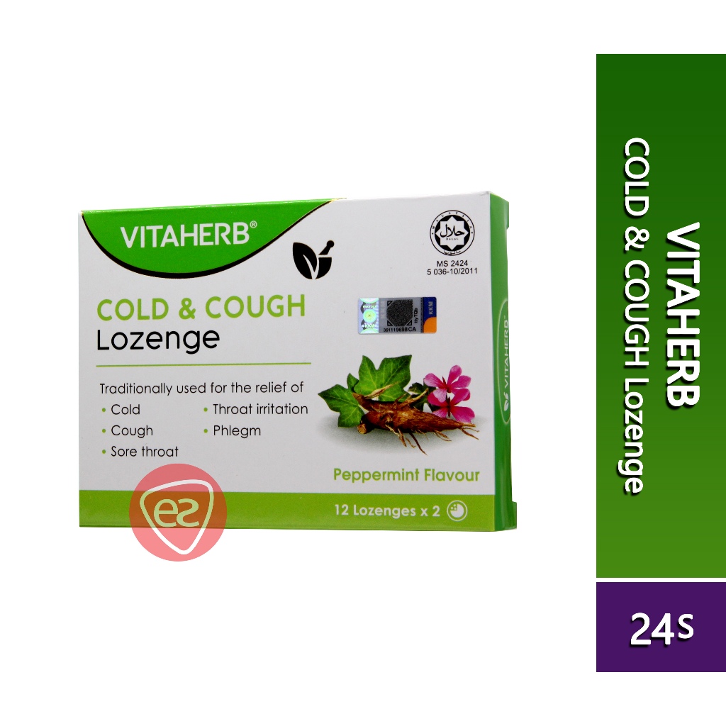 Vitaherb Cold & Cough Lozenge 24s Peppermint Flavour | Shopee Malaysia