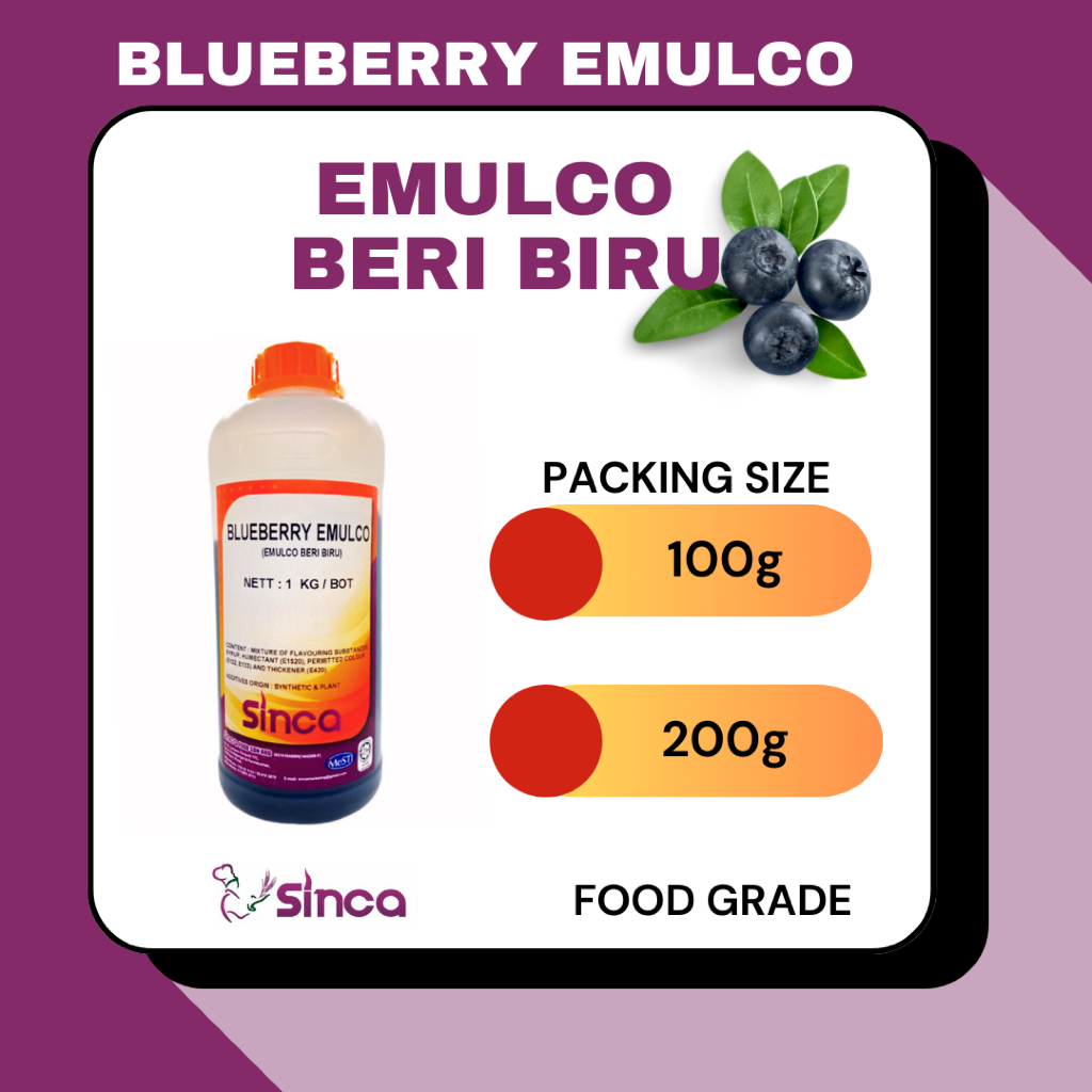 Blueberry Emulco 100g / 200g / 500g / 1kg [ HALAL & FOOD GRADE ...