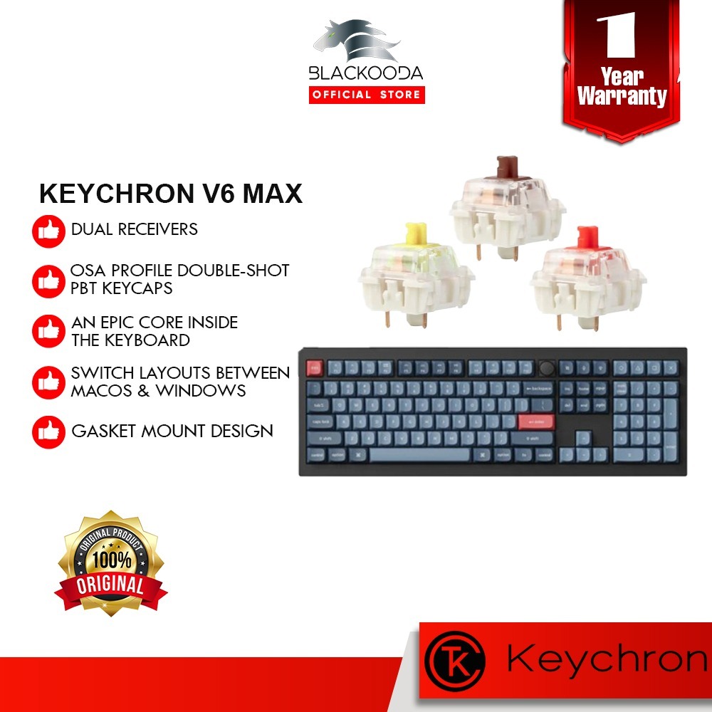 Keychron V6 Max Wireless Keyboard Kit 100% Hot-Swap Custom RGB QMK VIA ...