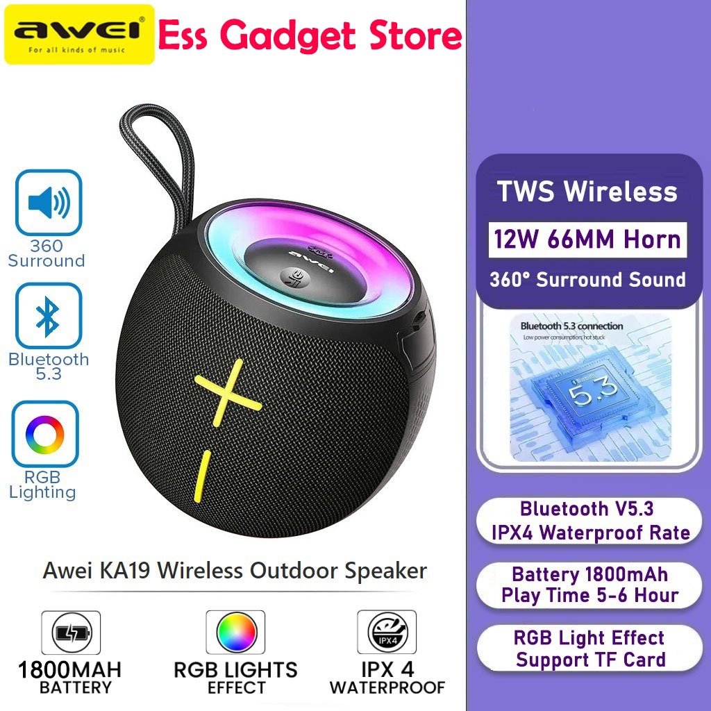 Awei KA19 TWS Wireless Bluetooth Portable Outdoor Speaker | 360 ...