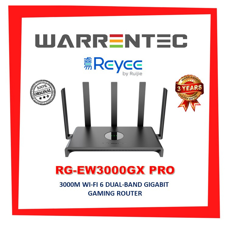 REYEE RG-EW3000GX PRO 3000M WI-FI 6 DUAL-BAND GIGABIT GAMING ROUTER ...