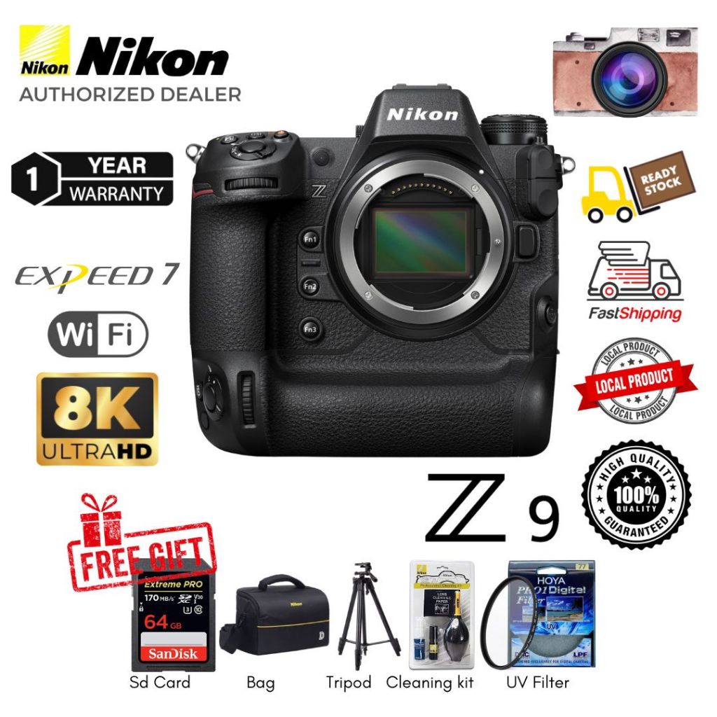 Nikon Z9 Mirrorless Camera 45.7MP FX-Format Stacked CMOS Sensor 8K30p ...