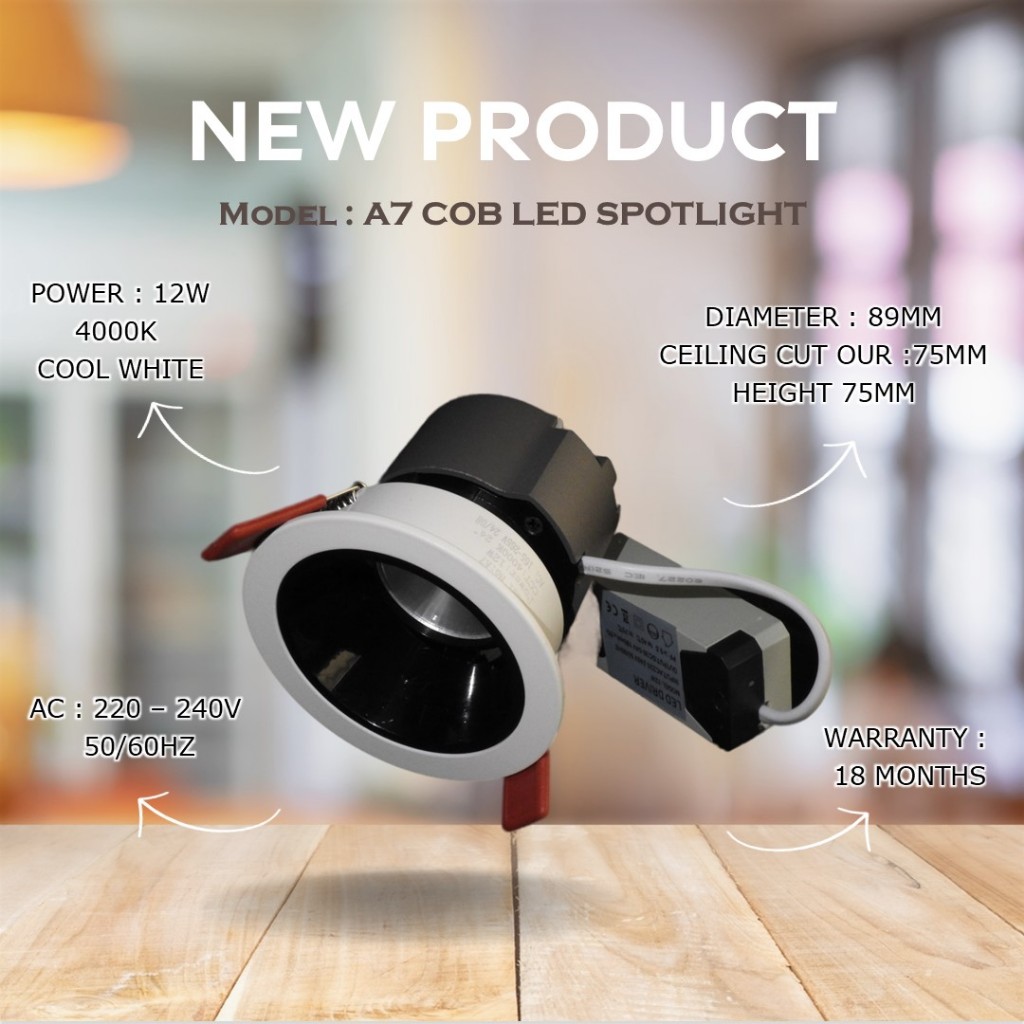 LED SOPTLIGHT 12W COB 4000K COOL WHITE | Shopee Malaysia