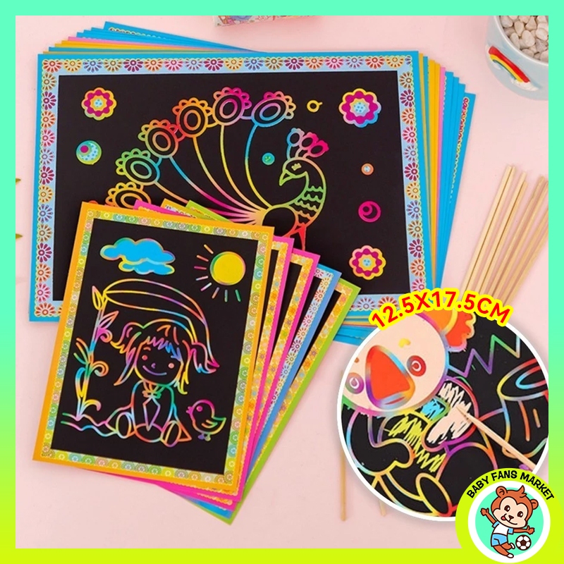 Magic Scratch Art Card For Kids DIY Coloring Paper Art Educational Toys ...