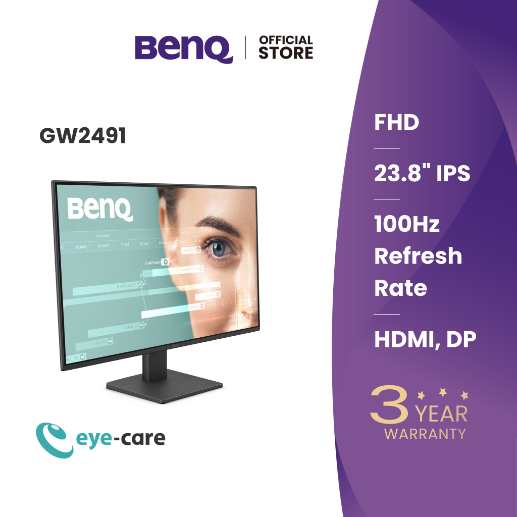 BenQ GW2491 | 24" 1080p FHD 100Hz Eye-Care Monitor | Shopee Malaysia