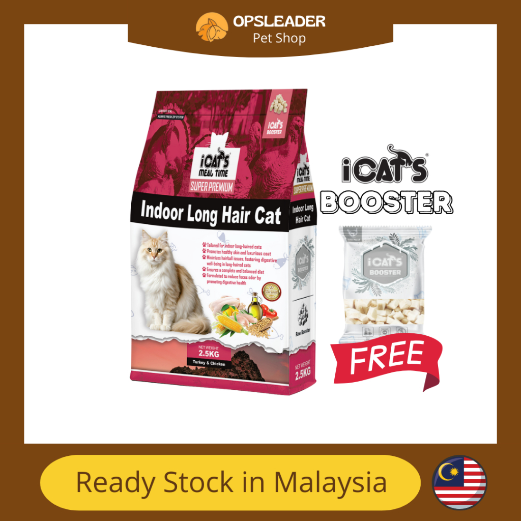 iCat's Meal Time Super Premium Cat Food - Indoor Long Hair Cat (2.5KG ...