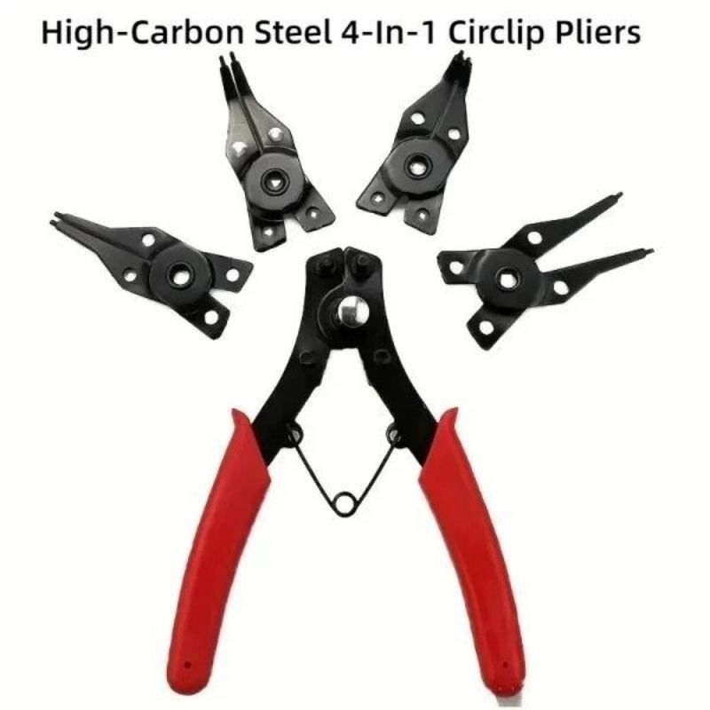 4 IN 1 Snap Ring Pliers Set 6 Inch 4 in 1 Multi-Angle Retaining Ring Pliers Set Internal ...