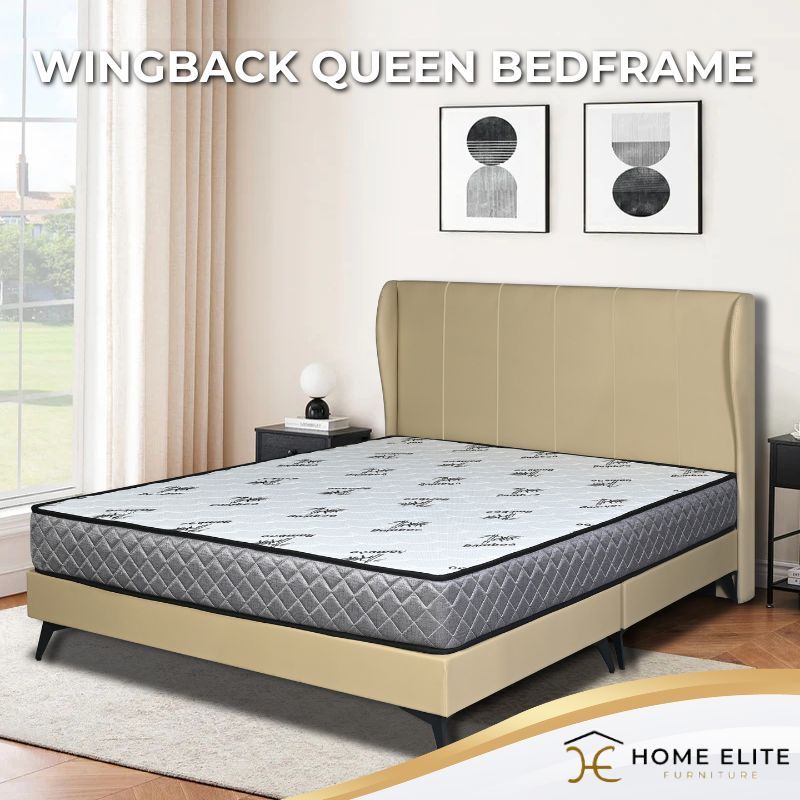Home Elite: Premium Wing Back Divan Queen Bed Frame Bed Base Katil ...