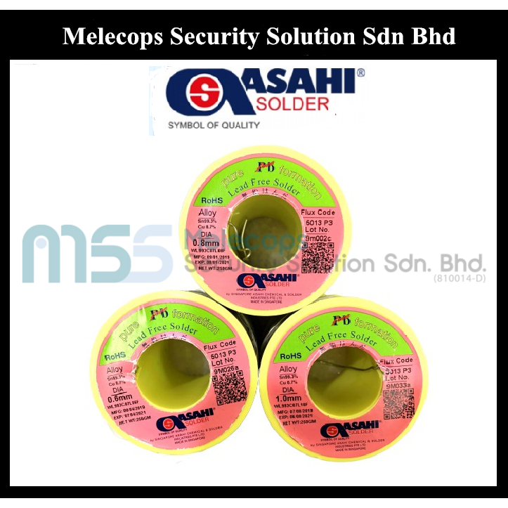 Asahi Solder Lead Free Solder Alloy 250g Sn99.3/Cu0.7 (0.6mm / 0.8mm ...