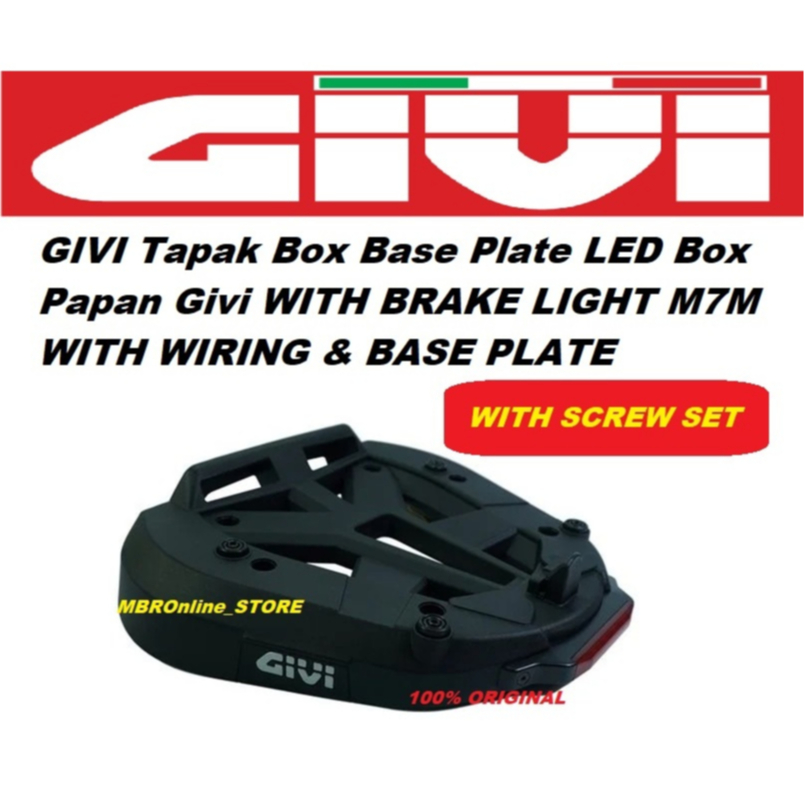 GIVI Tapak Box Base Plate M7M LED Box Papan Givi WITH BRAKE LIGHT WITH ...