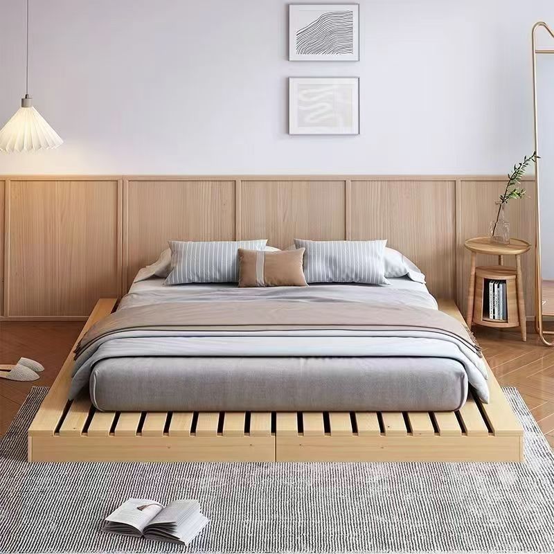 [ Ready Stock]Solid Wood Bed Frame Tatami Bed Rib Grill Pine Hard Bed ...