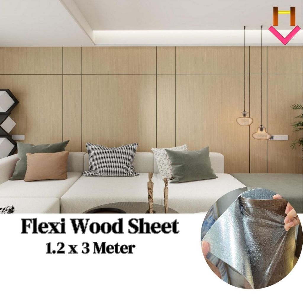 120cm x 300cm Flexi Wood Grain Sheet Wall Panel Elegant Wood Grain Wall Sticker Flexi Wood Sheet ...