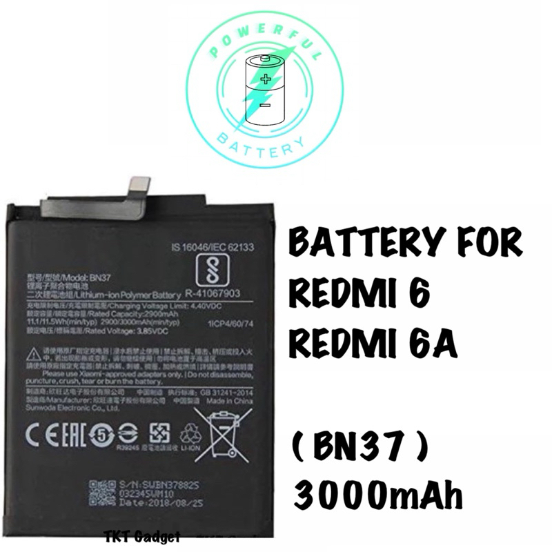 Battery For Ori Redmi 6 / Redmi 6A (BN37) 3000mAh | Shopee Malaysia