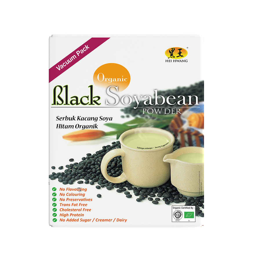 黑王Hei Hwang Organic Black Soyabean Powder 400g Serbuk Kacang Soya Hitam ...