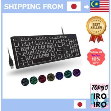 [Used Good condition] Large backlit print keyboard - Easy to see and ...