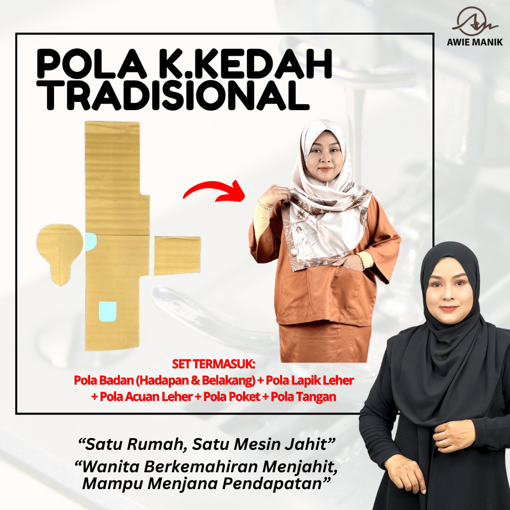 [DEWASA] POLA KURUNG KEDAH TRADISIONAL AWIE MANIK | Shopee Malaysia