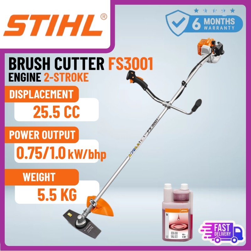 STIHL FS3001 2-Stroke 25.5cc Brush Cutter Mesin Rumput (Original STIHL ...