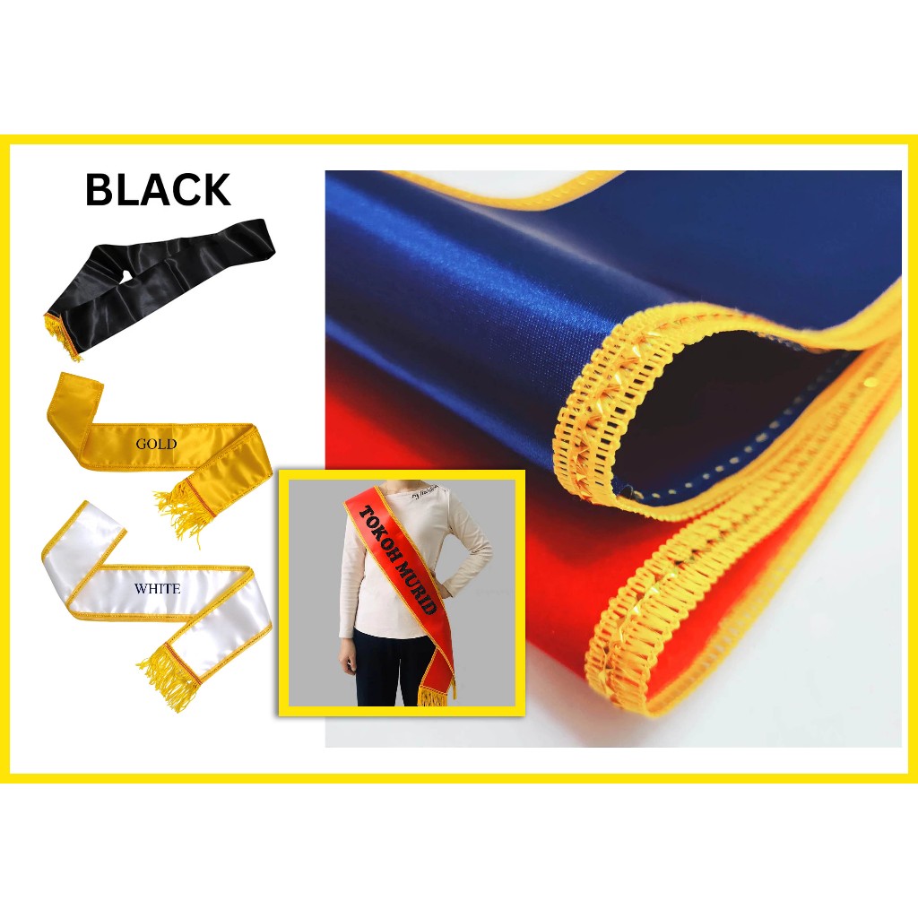 *PRE Order* CUSTOM Kain Selempang Custom Sash Gold Trim Custom ...