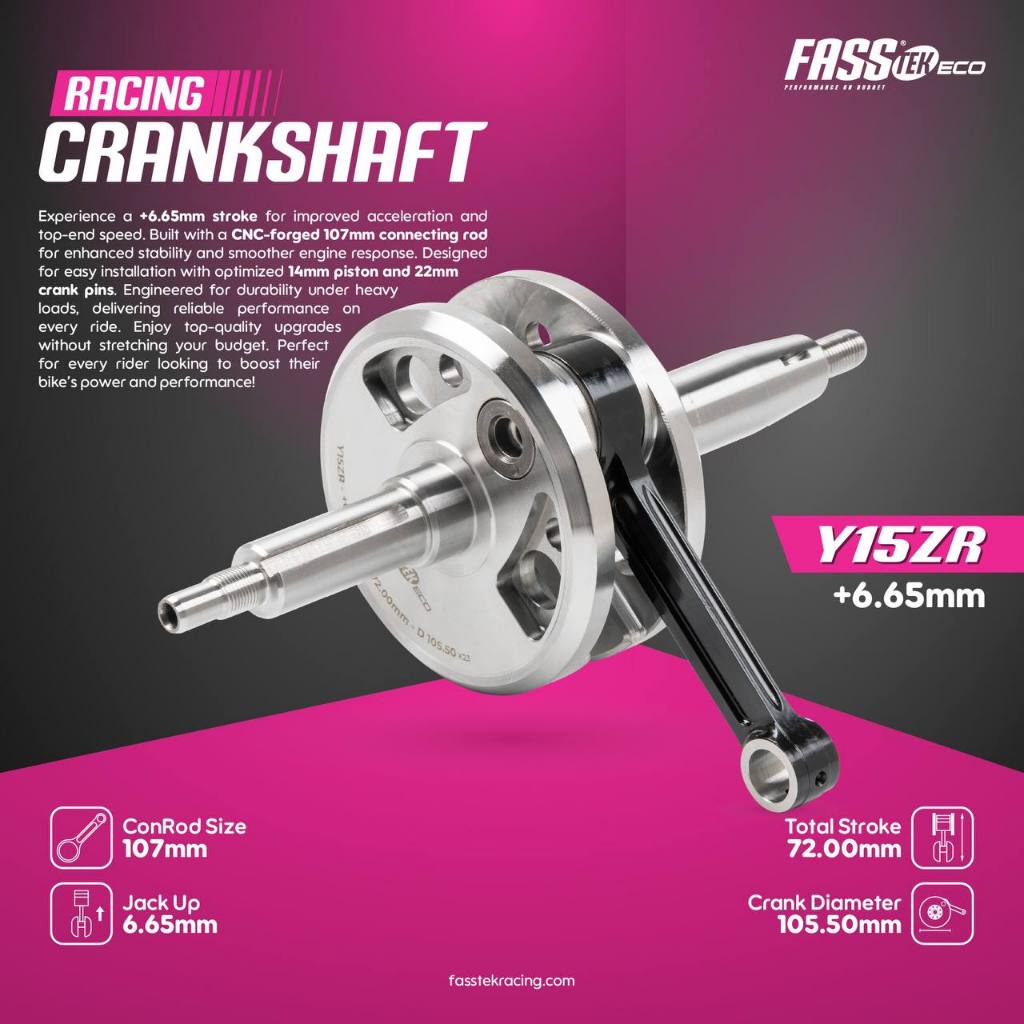 FASSTEK CRANKSHAFT Y15 Y15ZR LC4S AUTO 135LC 4S JEK 4MM ROD 103L & JEK 6.65MM ORD 107L CRANK ...
