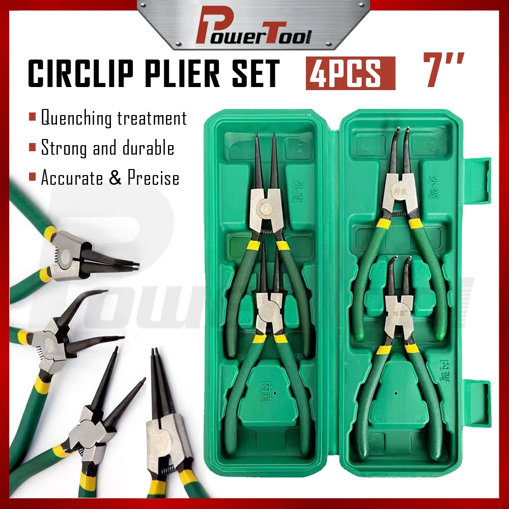 4-pack 7" Circlip Clip Plier Straight Bent Internal External Needle ...