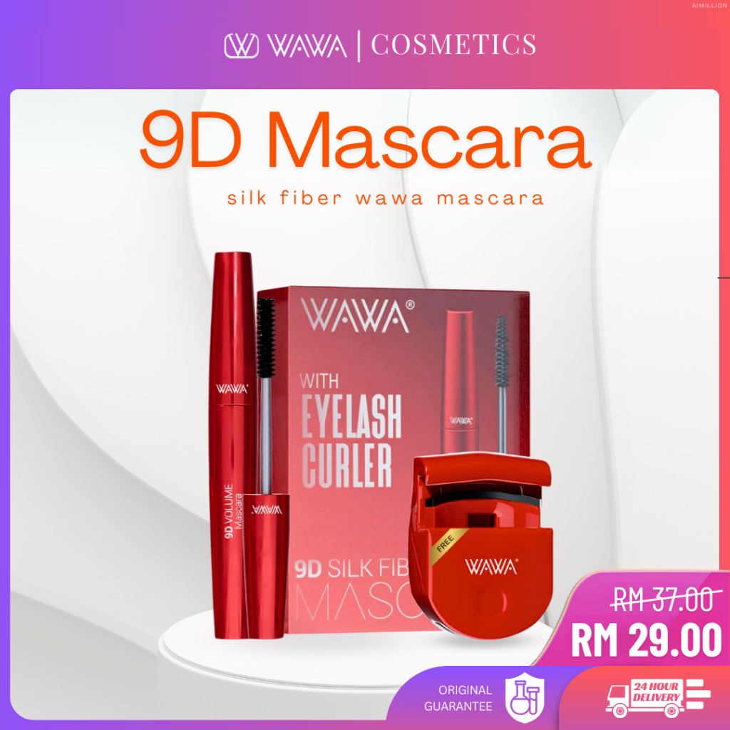WAWA MASCARA VIRAL / FREE PREMIUM CURLER / 9D VOLUME MASCARA / WAWA ...