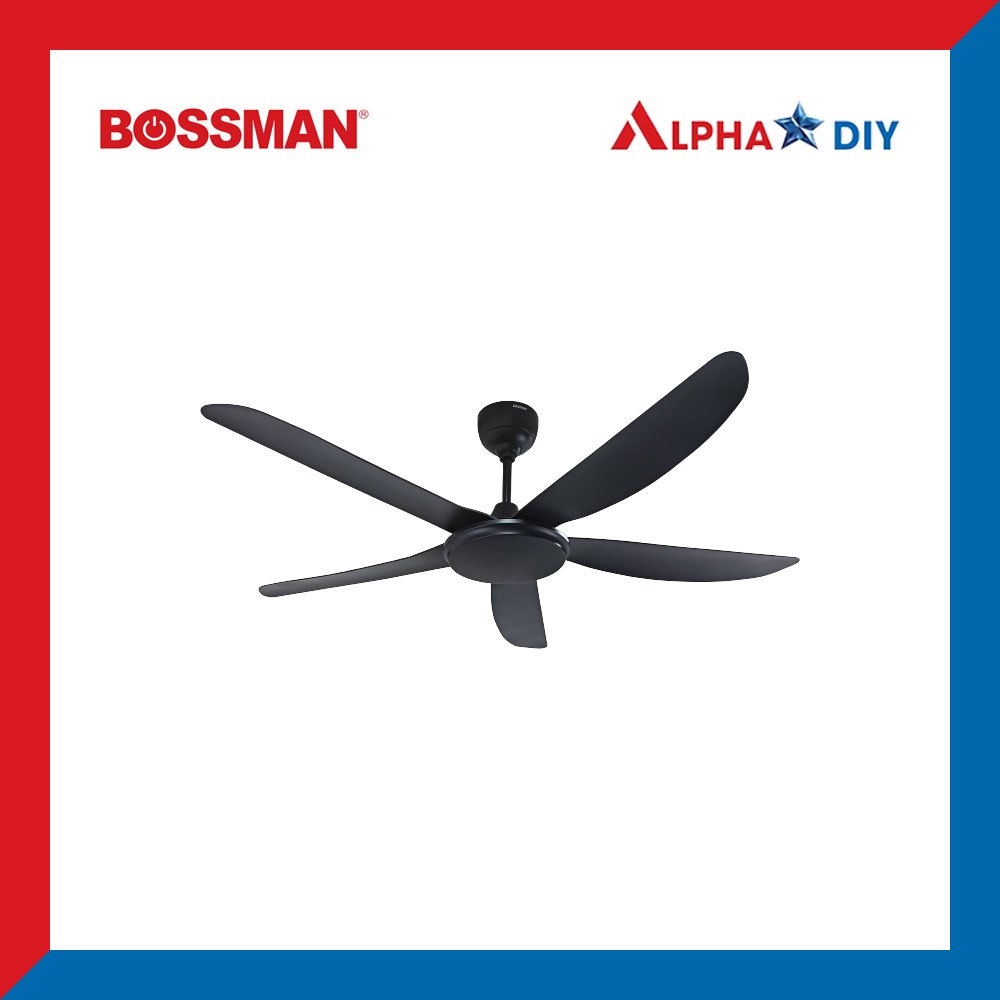 BOSSMAN 56" Black Ceiling Fan 5 Blade SIRIM-Certiifed (BDS56CE ...