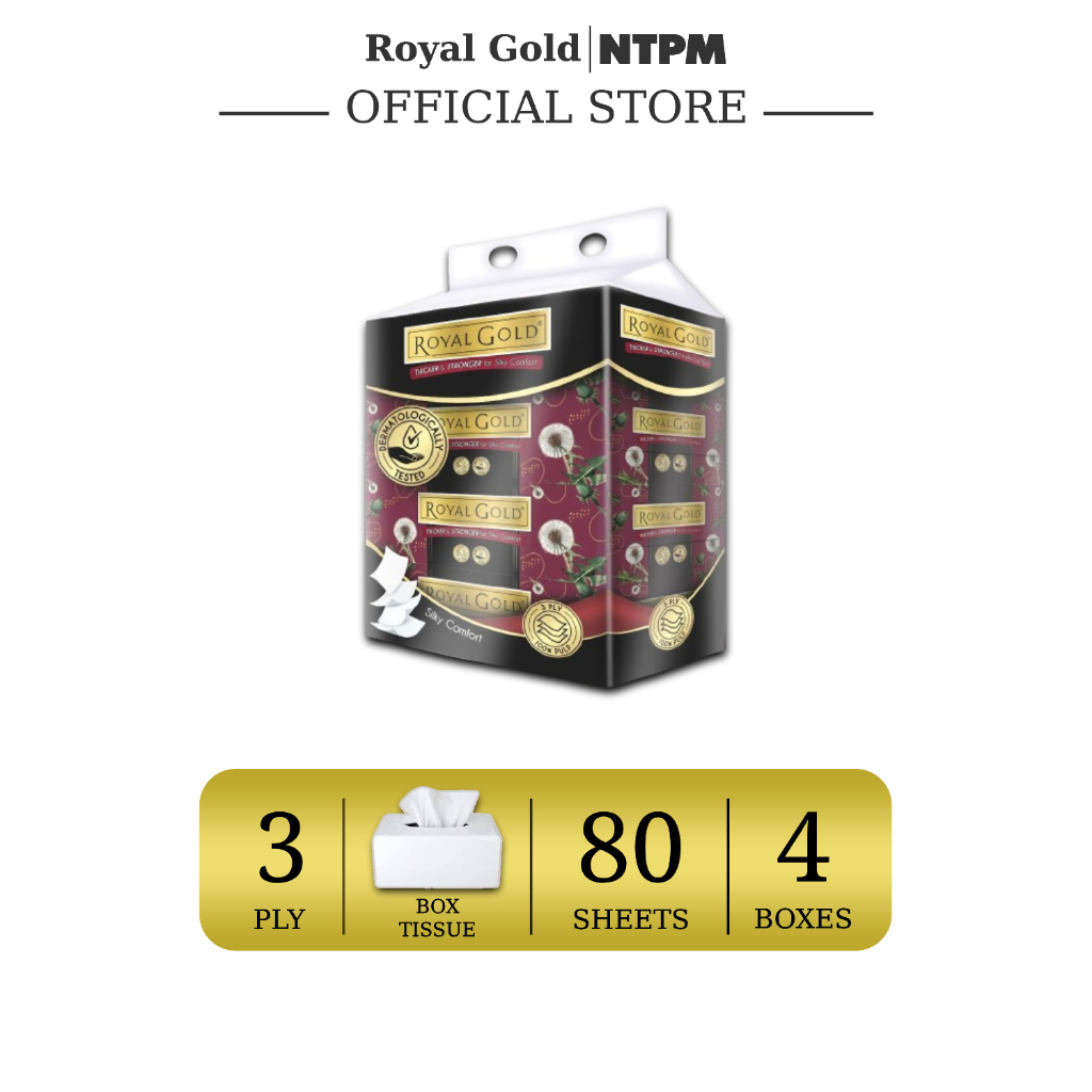 Royal Gold Luxurious (White) Box Facial Tissue 3 PLY (80's x 4 ...