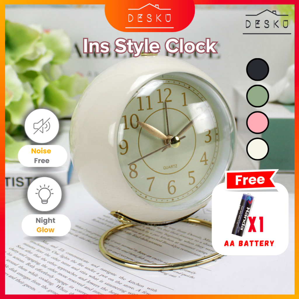Ins Style Retro Table Clock Student Alarm Clock Simple Alarm Clock ...