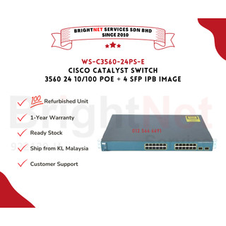 Refurbished Cisco WS-C3560-24PS-E, Cisco Catalyst switch 3560 24 10/100 ...