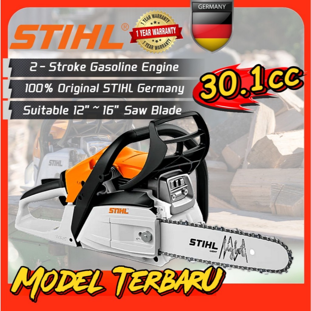 STIHL GERMANY MS162 30.1cc 12" 2-Stroke Gasilone Chain Saw Mesin Potong ...