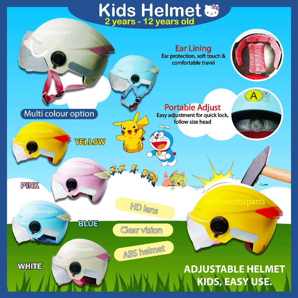 [NEW ARRIVAL] Helmet Budak Kids Helmet Motorcycle Children Security ...